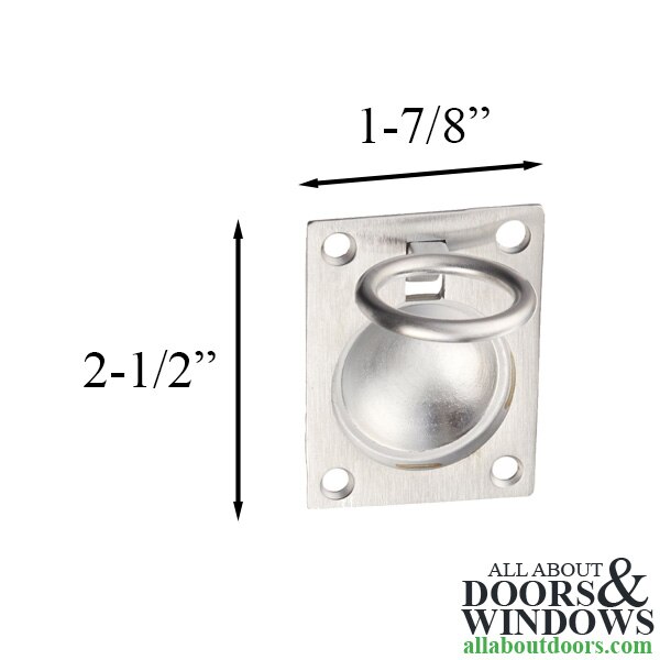 Baldwin Estate Flush Ring Pull Satin Chrome