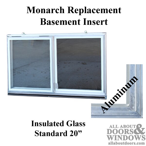 Sliding Basement Window Insert Aluminum Frame Single Pane Glass