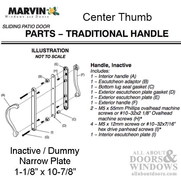 Marvin Inactive Dummy Narrow Sliding Door Handle Satin Chrome