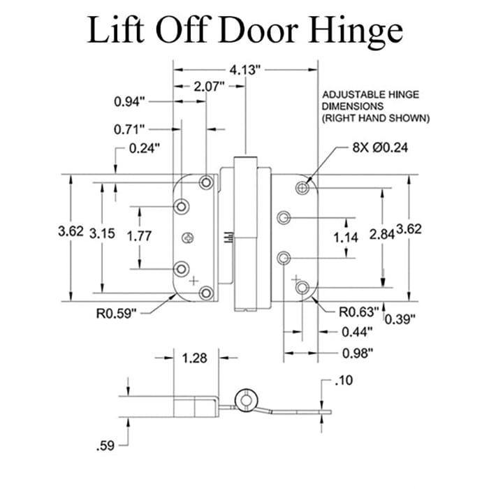Dual Adjustable Lift Off Hinge with Concealed Ball Bearings