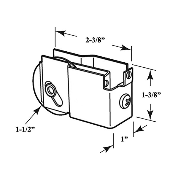 Roller Assembly with 1-1/2 Inch Steel Wheel for Sliding Patio Door