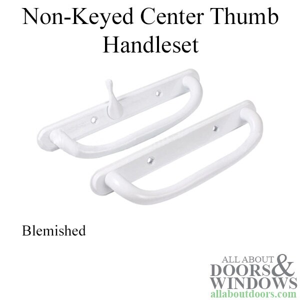 Blemished Olympus Handle CENTER Thumb, Sliding Glass Door - White