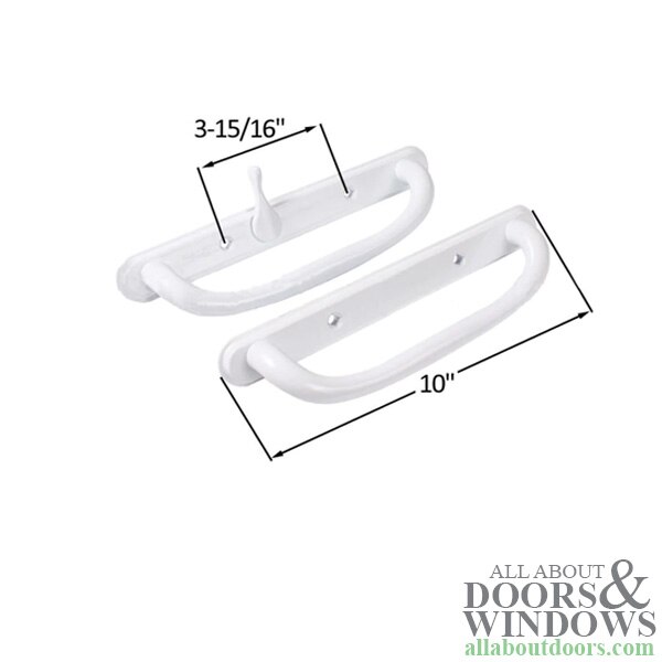 Blemished Olympus Handle CENTER Thumb, Sliding Glass Door - White