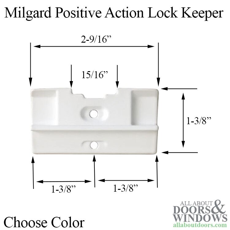 Milgard Positive Action Lock Keeper for Double and Single Hung Windows ...