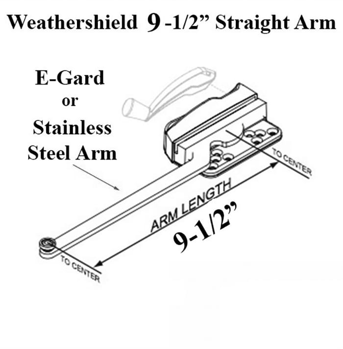 Weather Shield Nested 9-1/2 Single arm Casement Operator | Right Hand