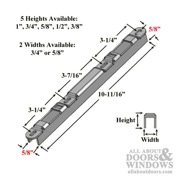 5/8 Inch Raised Two Point Strike for Dual Point Locks on Sliding Doors