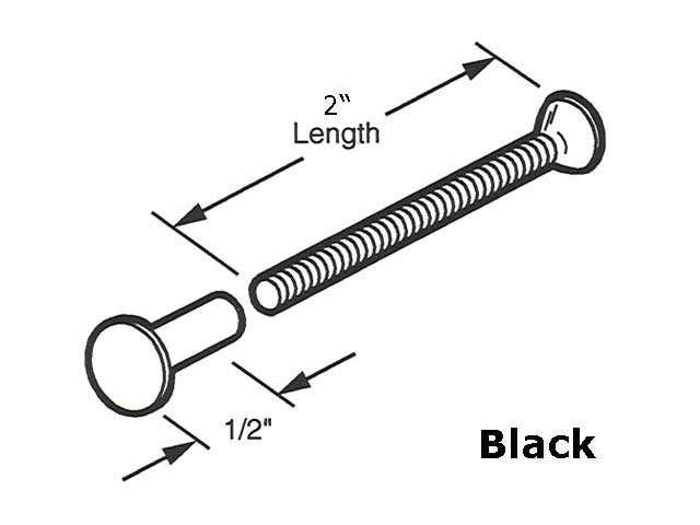 Post & Screws, Binder 2 inch - Black Thru-Bolt