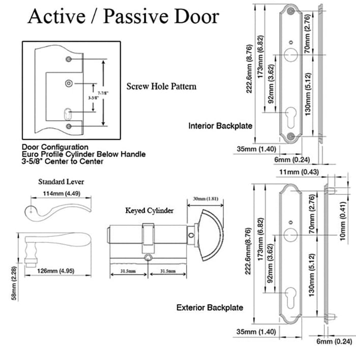 Munchen Active Handle set M112PL / 374N - Resista Brass