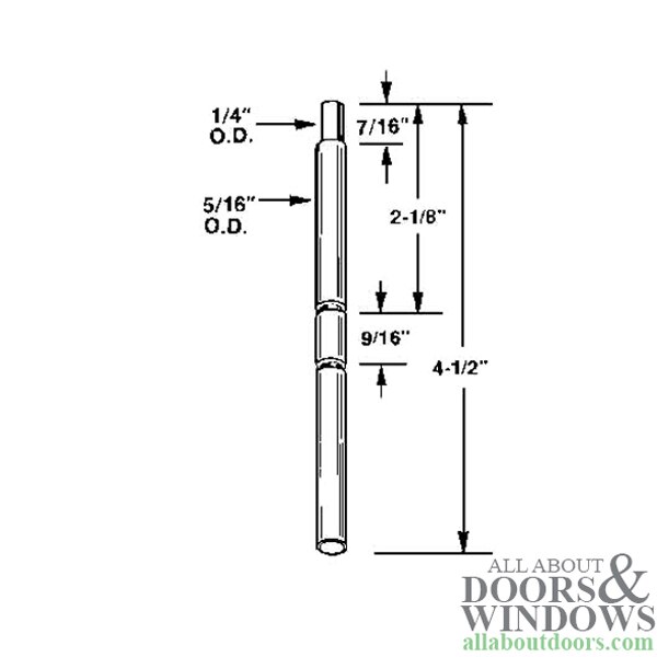 Pivot Rod, 5/16 inch, Top, Metal bi-fold Door