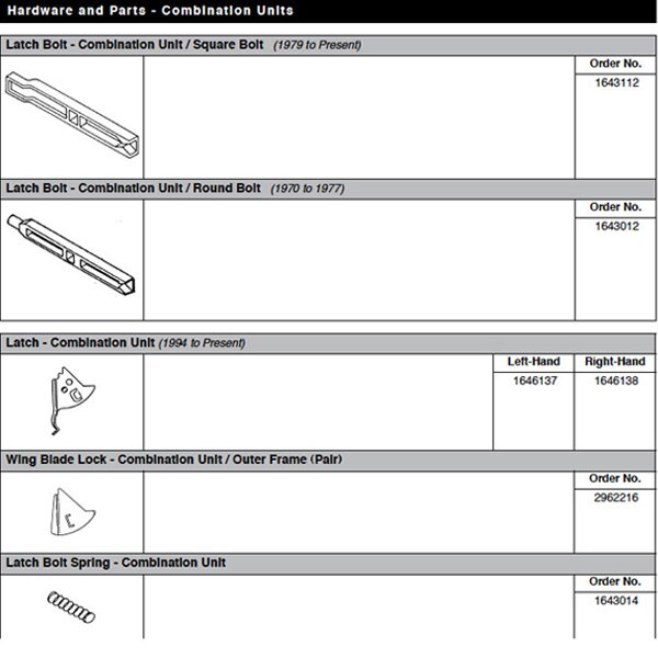 Combination Storm Window Wing Blade Locks