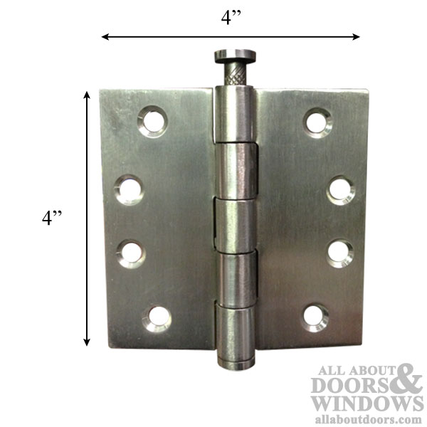 4 x 4 Inch Solid Stainless Steel Door Hinge - Choose Color