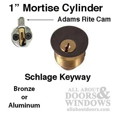 Adams-Rite Mortise Cylinder, 1 inch Zinc KD Schlage -2 colors