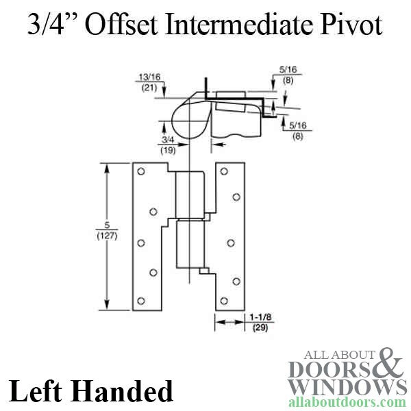 3/4" Offset Intermediate Pivot Set, Left Hand, BSC