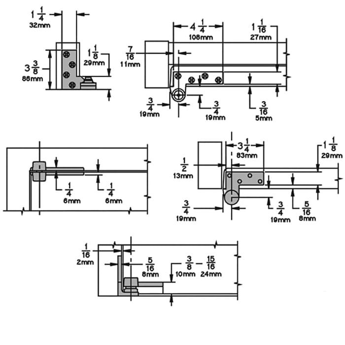 Ives 7212 Pivot Set, LH Top & Bottom 3/4" offset, US26D Sati