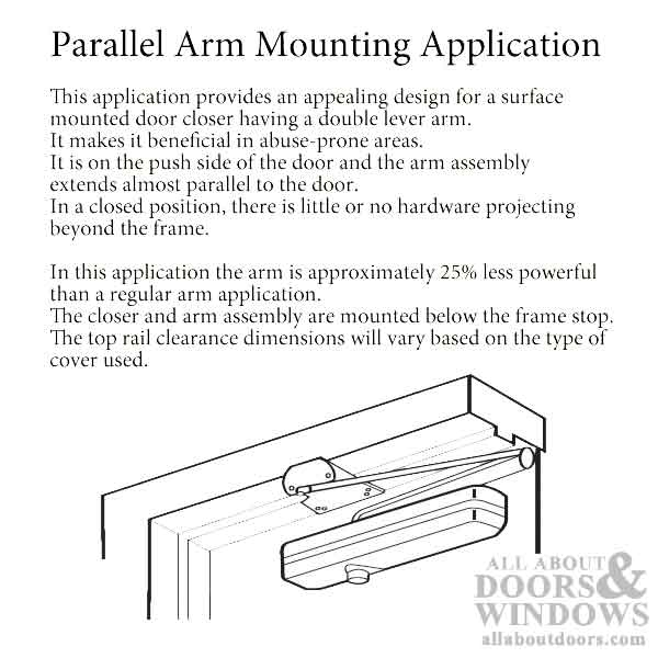 Parallel Arm Mounting Bracket for Heavy Duty Door Closer - Choose Color