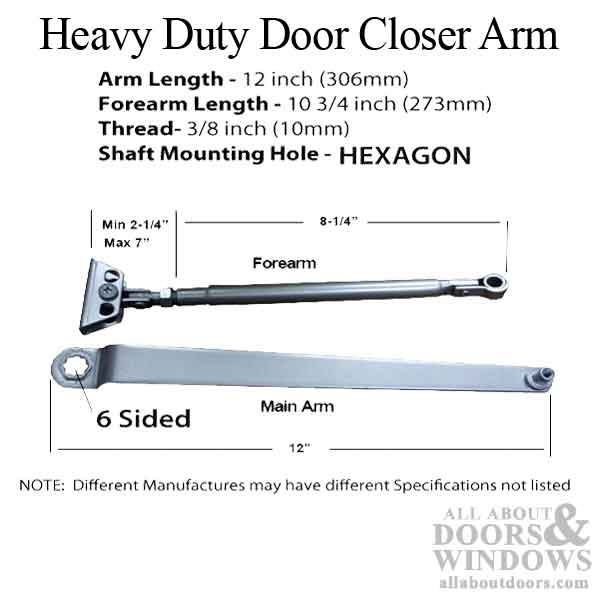 Regular Arm for Heavy Duty Door Closer, 4300 series - HEXAGON ...