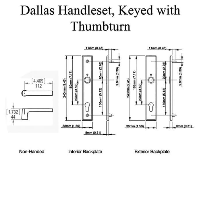 Dallas Contemporary Lever Handle, Inactive, Nonkeyed with Thumbturn ...