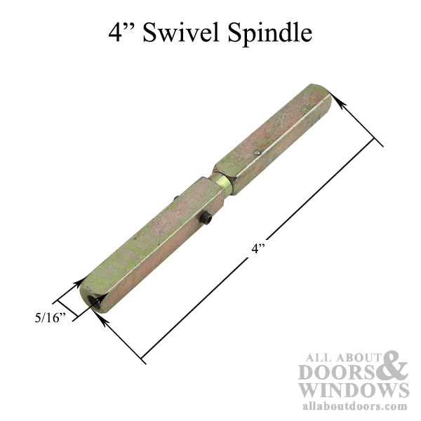 Swivel spindle 5/16 x 4" with 1-pin stop