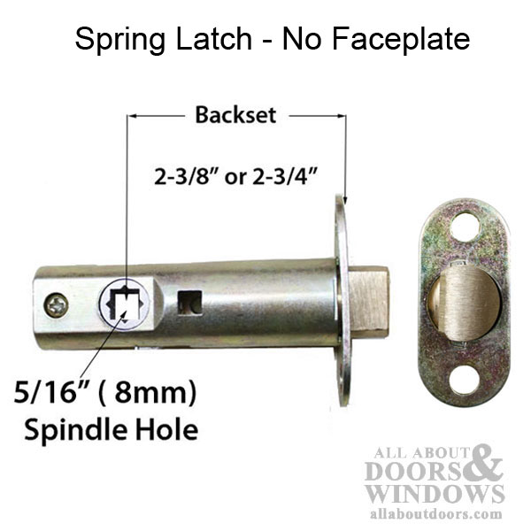 Passage latch 28° rotation 2-3/8 backset