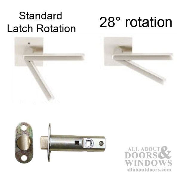 Passage latch 28° rotation 2-3/8 backset