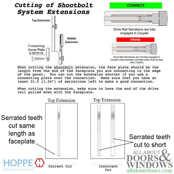 Hoppe 3-point multipoint lock, door heights 79.57 - 83.50", 1-3/8" backset