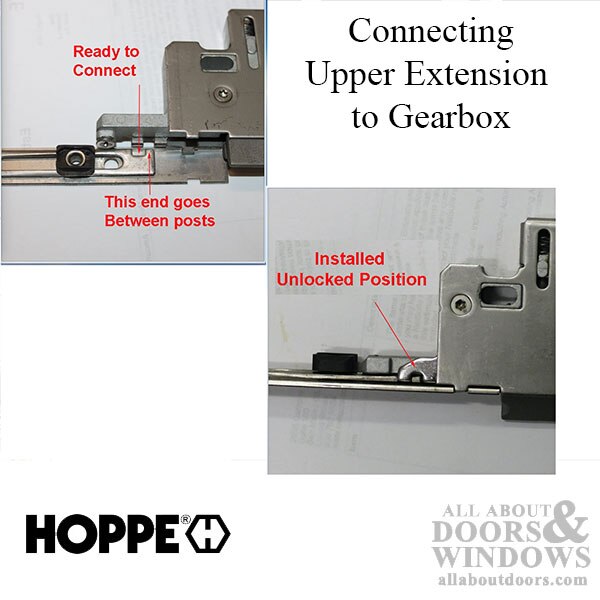 Hoppe 3-point multipoint lock, door heights 88.43"- 92.36", 1-3/4" backset