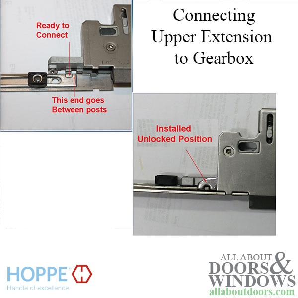 Hoppe 3-point multipoint lock replacement shootbolt kit 16/45/92