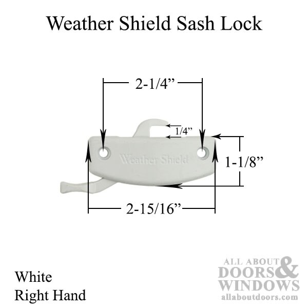 Weather Shield sash lock for single hung tilt window for Visions 2000