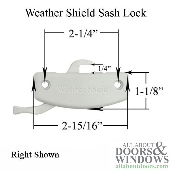 Weather Shield Sash Lock | Visions 1000 2000 Vinyl window | Single Hung ...