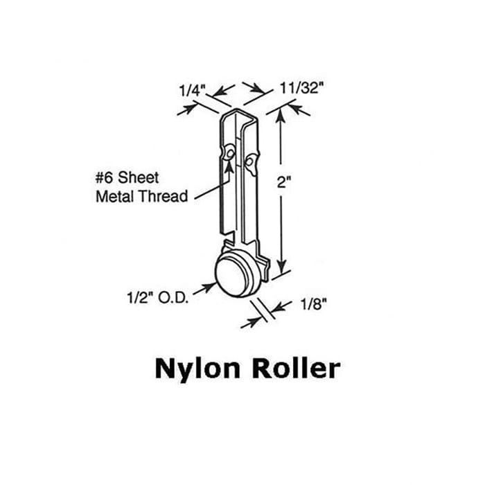 Roller Assembly (Flat) - Sliding Windows, Vertical Rail - Nylon / Steel