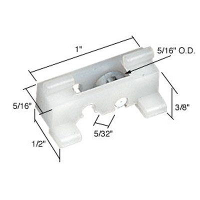 Roller Assembly (Flat) - Sliding Windows, Nylon / Steel