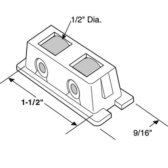 Roller Assembly (Flat) - Sliding Windows, Nylon