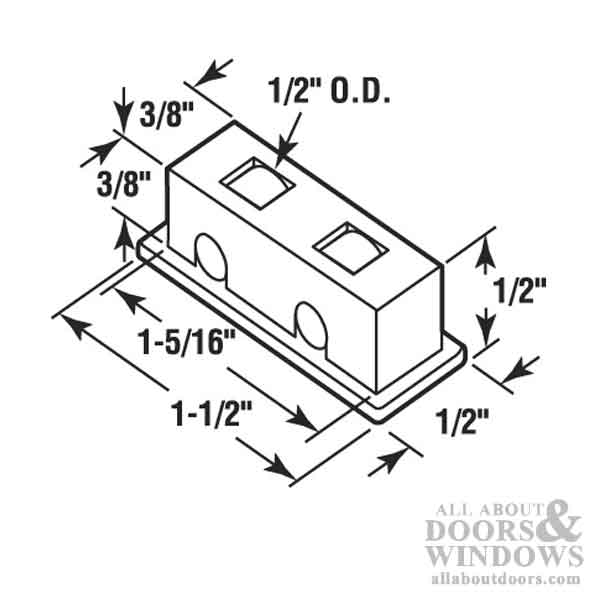 Roller Assembly (Flat) - Sliding Windows, Nylon / Brass