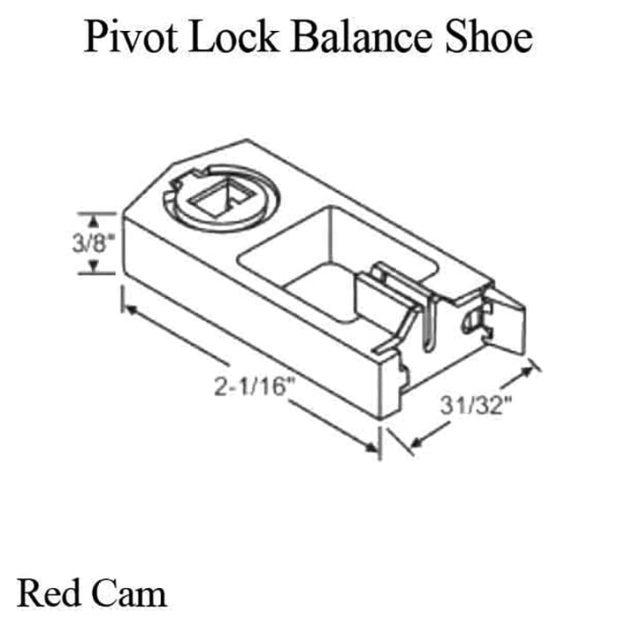530009 Pivot Lock Balance Shoe Red Cam Small Tilt