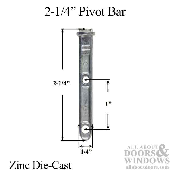 Pivot Bar, 2-1/4", 2 Hole, Zinc Die-Cast