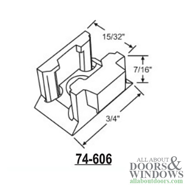 Plastic Sash Guide clip 74 Series Non-Tilt Windows using a 3/8 inch ...