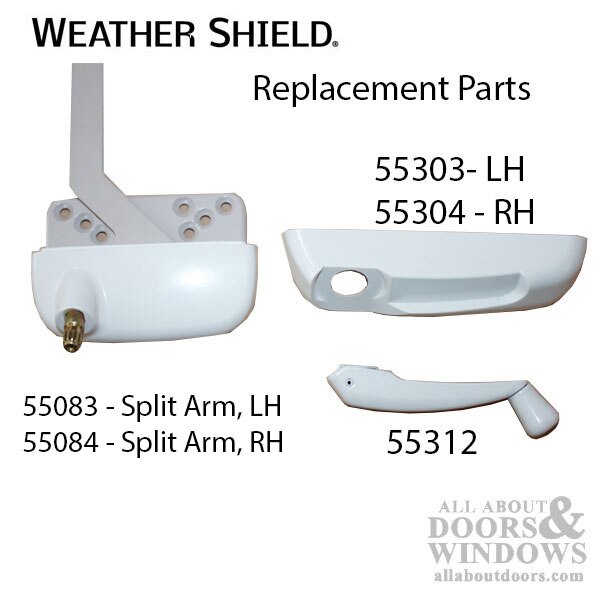 Weather Shield Split Arm Operator, RH used with folding handle