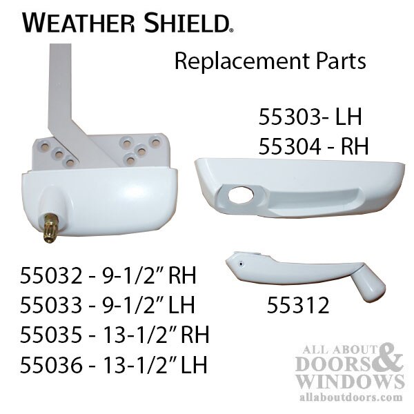 Weather Shield 13-1/2" Single Arm Operator, LH used with folding handle