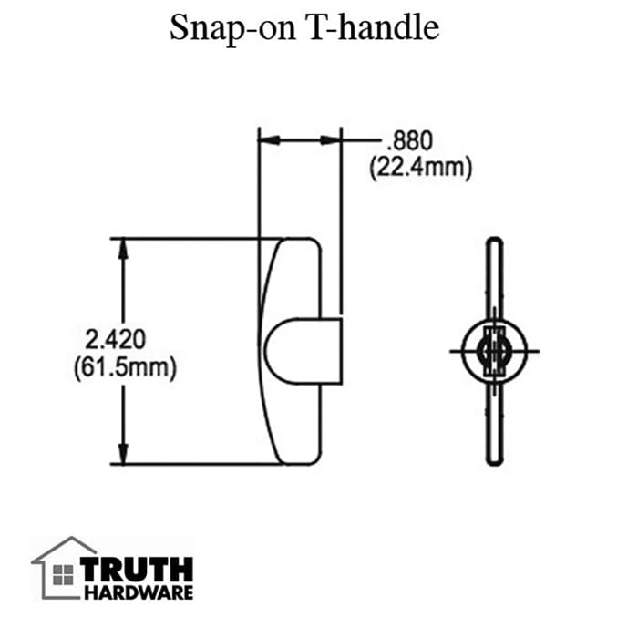 Truth Window Handle 11573 T-Shape Window Crank Snap on Handle 11/32 ...