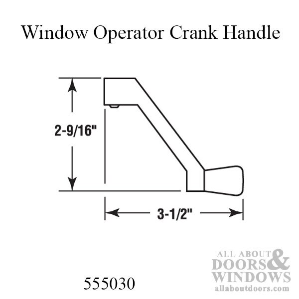 Truth Window Operator Crank Handle - Bright Brass