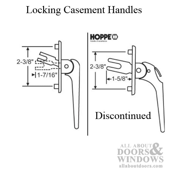 Casement Window Locking Handle with fork - White