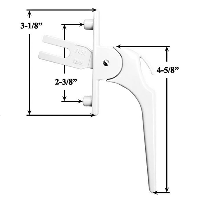 Locking Handle, with thumb tab - White