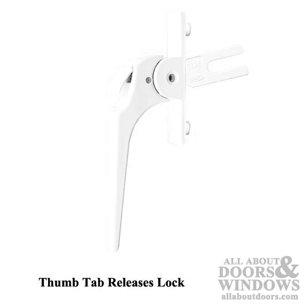 Locking Handle, with thumb tab - White