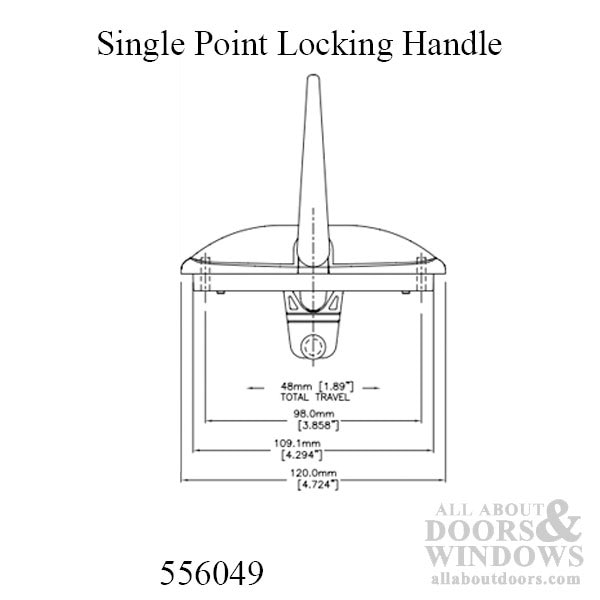 Single Point Locking Handle, Bend Straight Pin, 33mm, Non-Handed ...