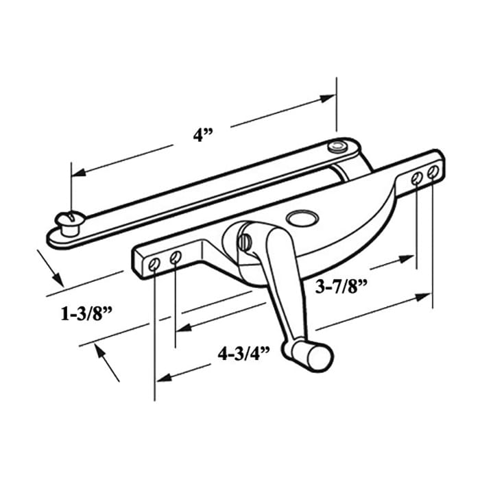 Left Hand Window Operator with 4 Inch Link for Jalousie/Louver Windows ...