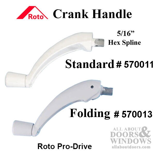 Roto Pro Drive crank handle, Folding, Operators - Choose Color