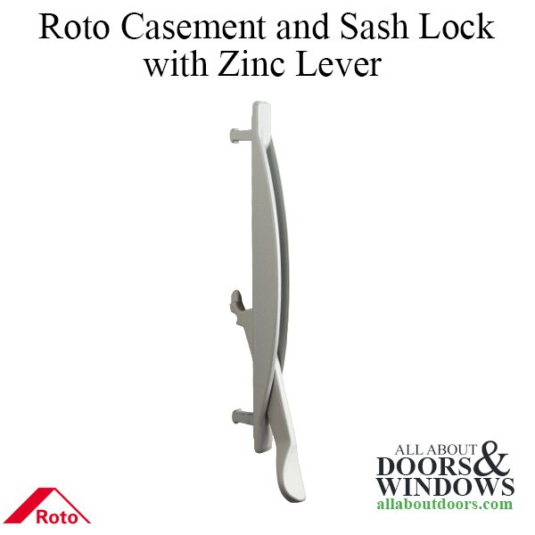 Roto sash lock | window lever and plate | Awning Casement | White | Brown