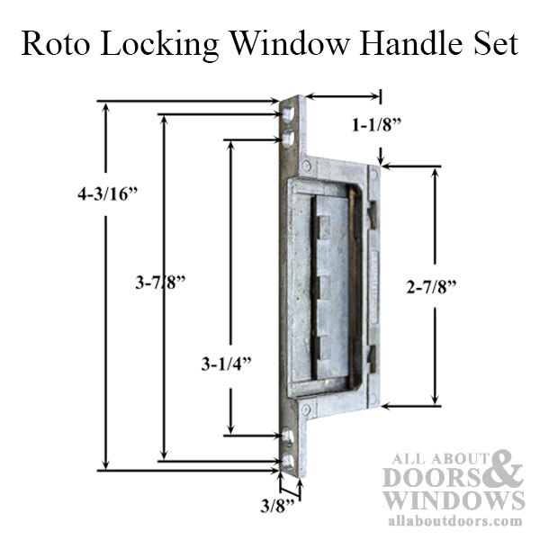 Roto Locking Window Handle, Keyed - Aluminum