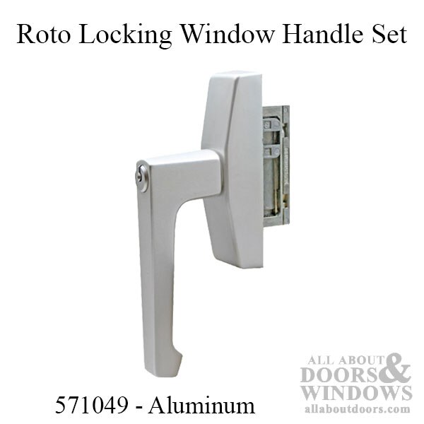 Roto Locking Window Handle, Keyed - Aluminum