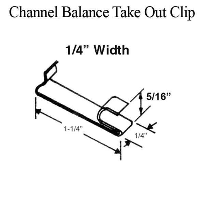 Take Out Clip, Channel Balance, 1/4” Wide x 1-1/4” Long x 5/16 depth